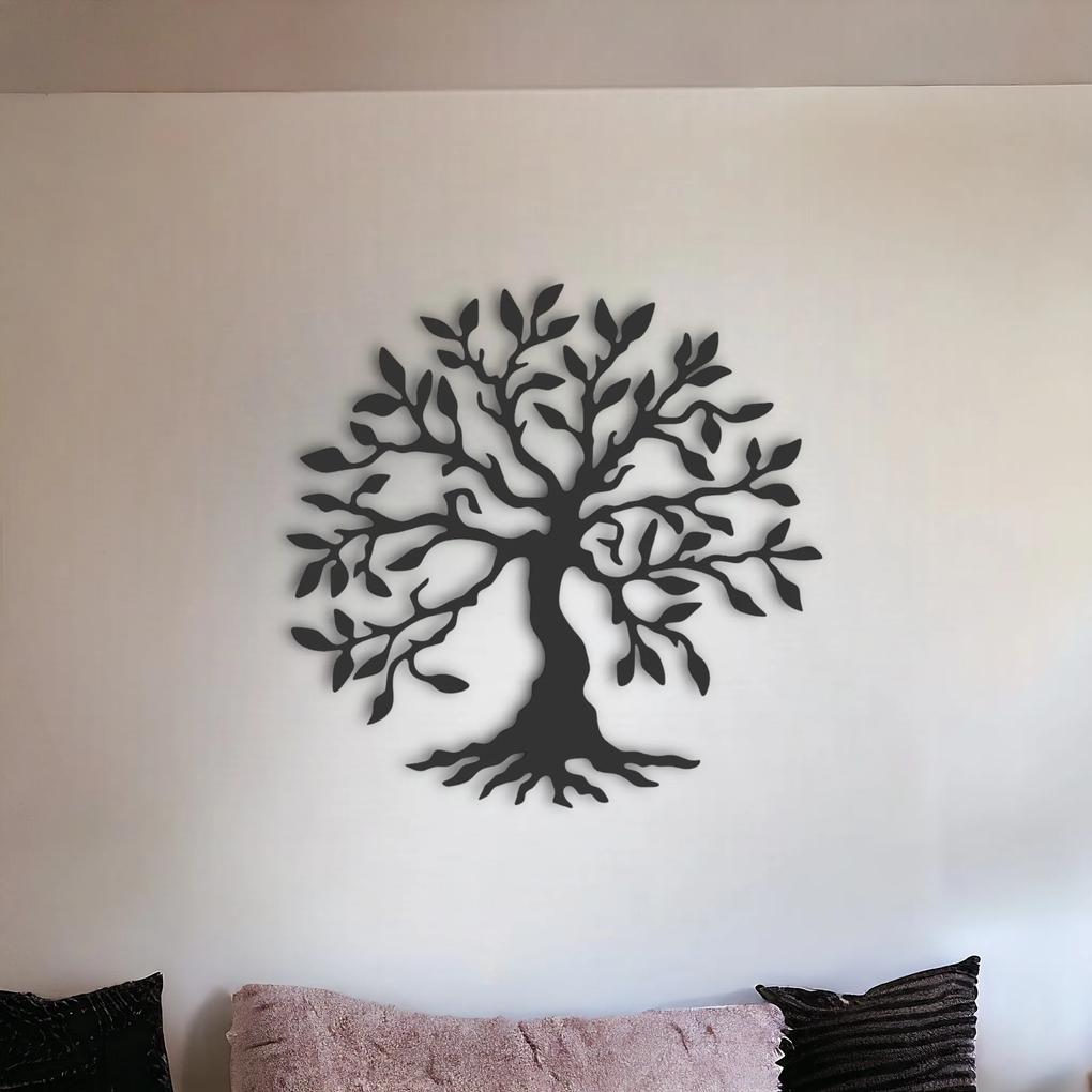 Strom života 11 - kovový obraz na zeď Velikost: 50cm, Barva: Black