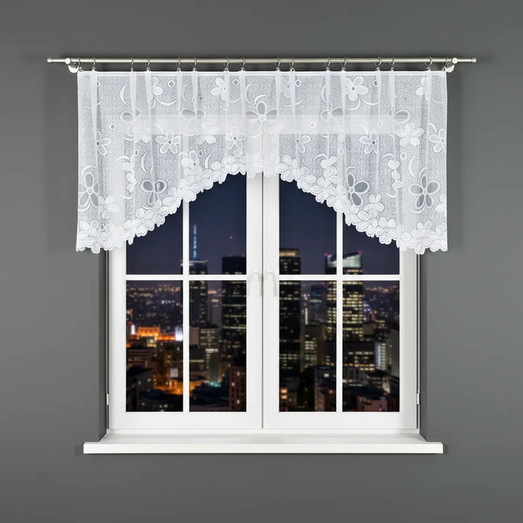 Dekorační oblouková krátká záclona na žabky RENATA 80 bílá 250x80 cm MyBestHome