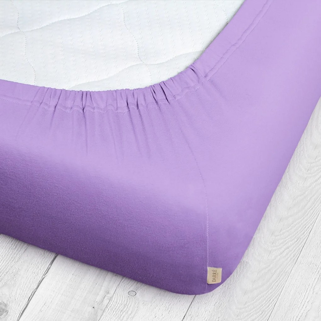 Jersey prostěradlo středně fialové na výšku matrace do 20 cm Velikost: 100 x 200