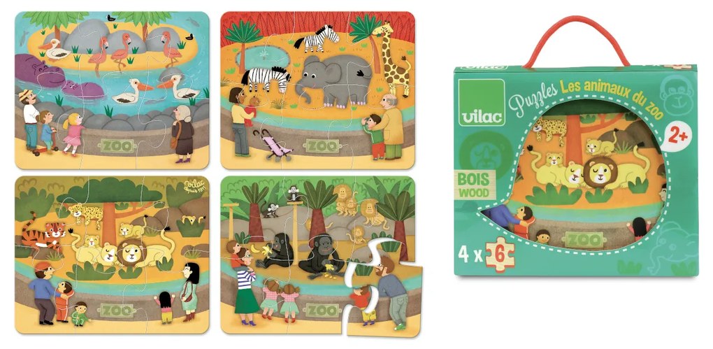 Vilac Dřevěné puzzle Zoo