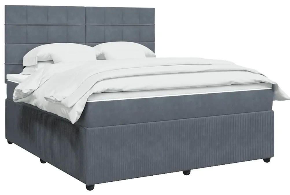 Box spring postel s matrací tmavě šedá 180x200 cm samet 3294707