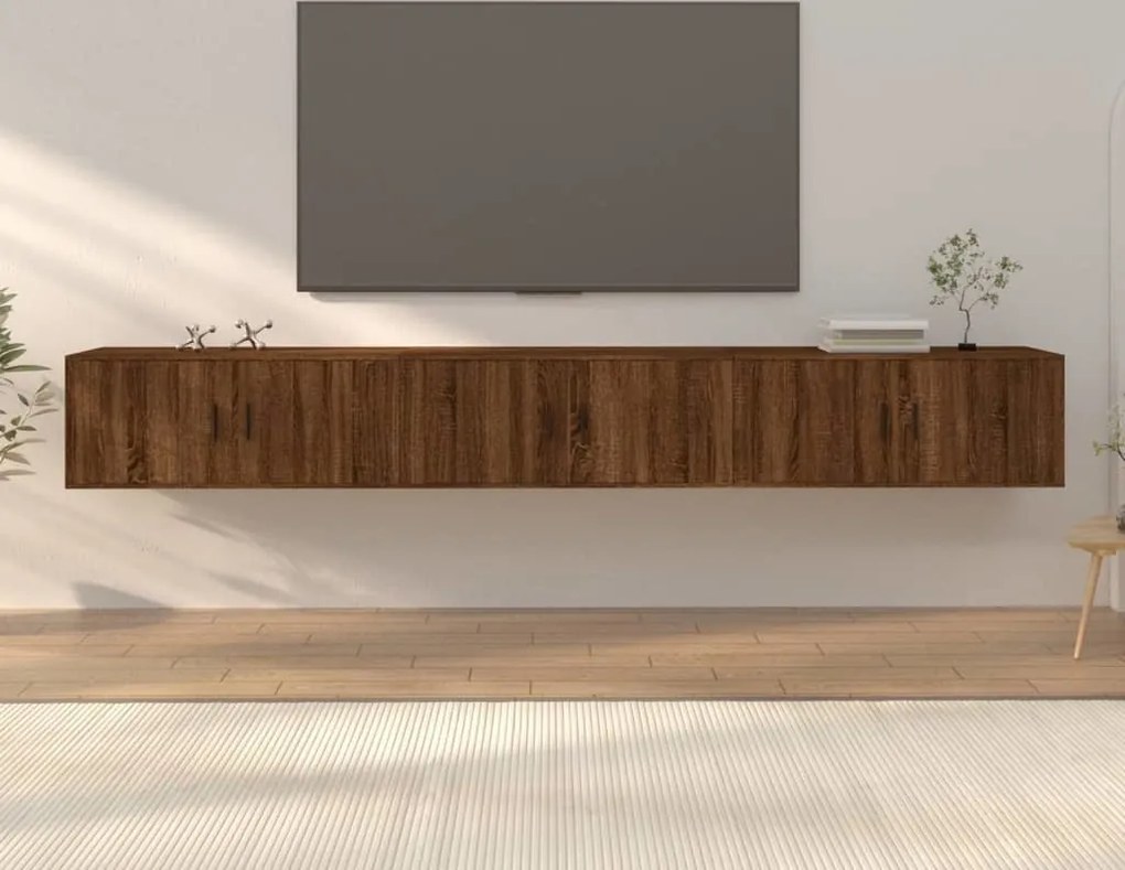 vidaXL Nástěnné TV skříňky 3 ks 100 x 34,5 x 40 cm [3188378] Barva: kouřový dub