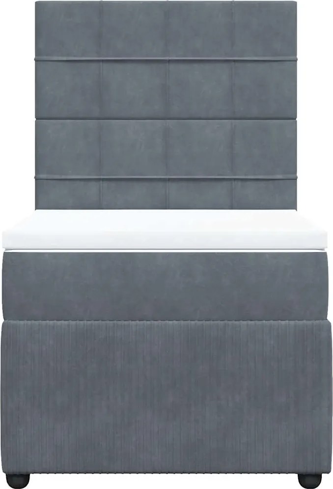Box spring postel s matrací tmavě šedá 90x200 cm samet 3294539