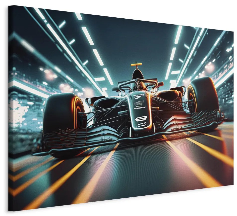 Obraz XXL Rychlost zabijáka - vůz Formule 1 během závodu do hráčova pokoje