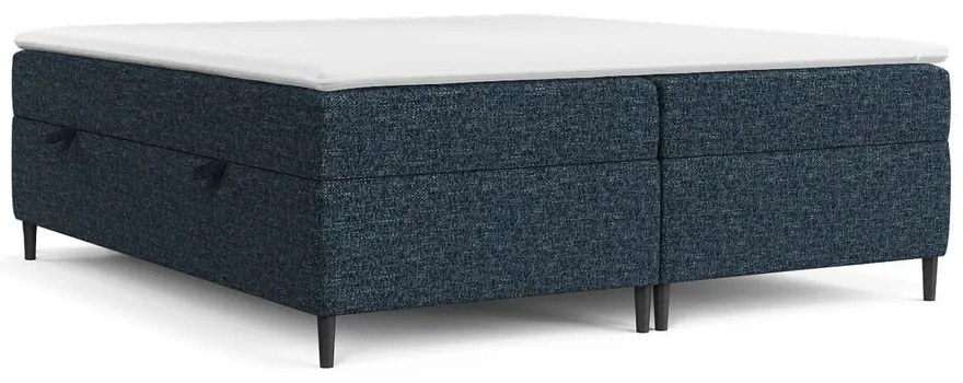 Tmavě modrá boxspring postel s úložným prostorem 140x200 cm Araya – Maison de Rêve