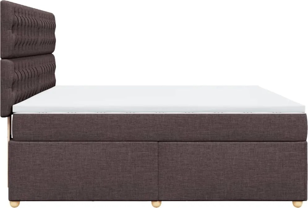 Box spring postel s matrací tmavě hnědá 180x200 cm textil 3291369