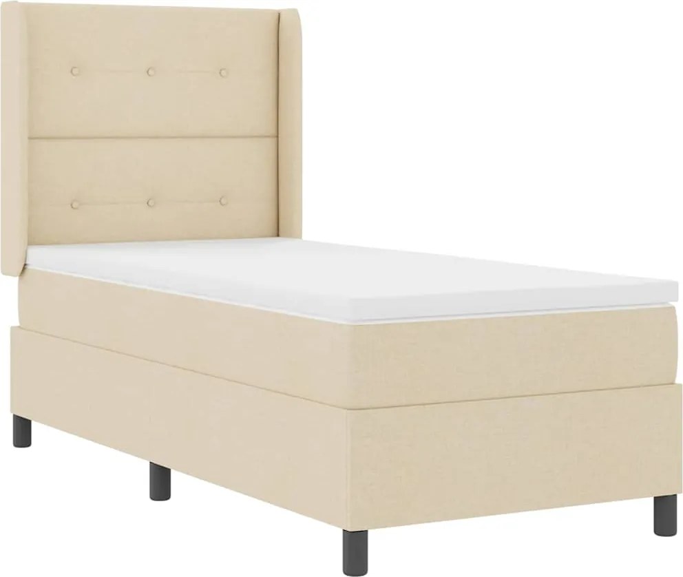Postel s boxspringem s polštářem Krémová 200 x 80 cm textil 3341614