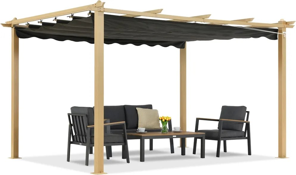 Barbados terasová pergola 3x4 m Garden Point woodlike-antracitová