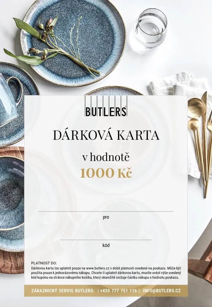 Butlers Elektronický dárkový poukaz BUTLERS 1000 Kč