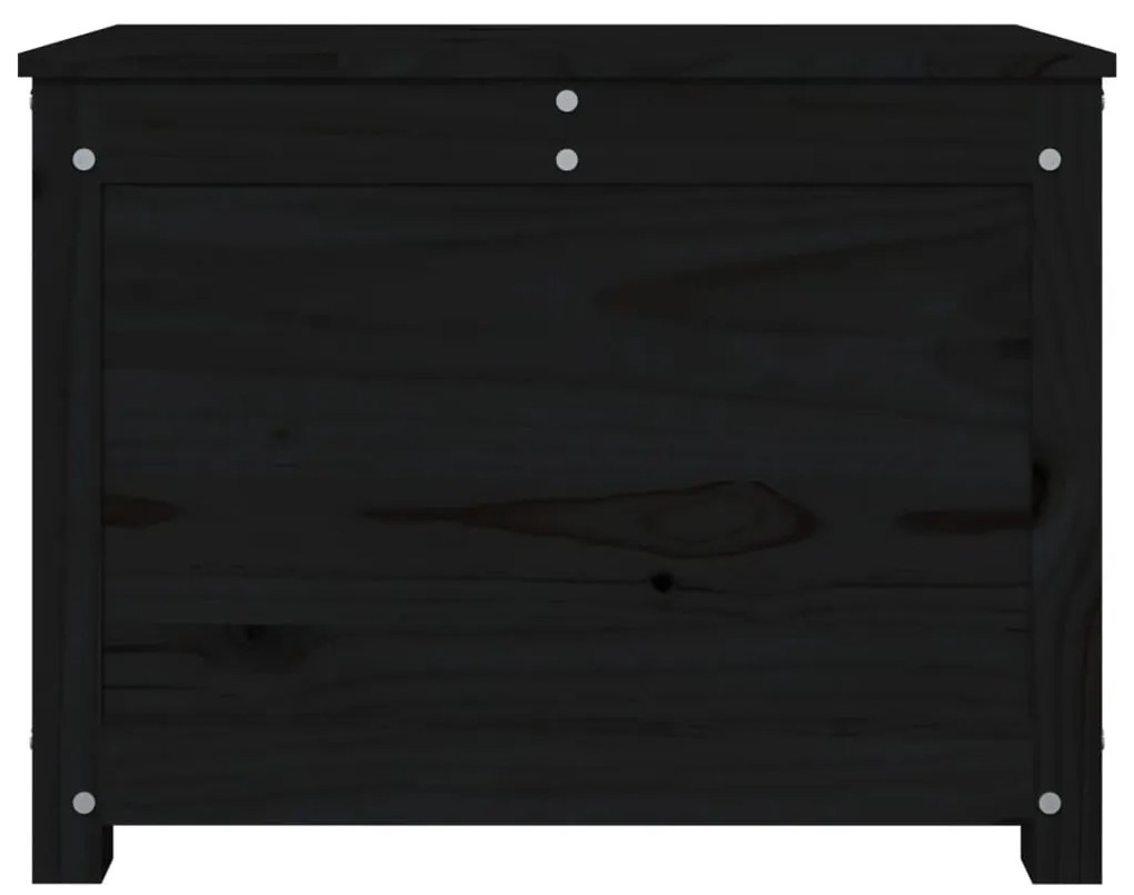 Úložný box černý 60x32x45,5 cm masivní borové dřevo - Default Title