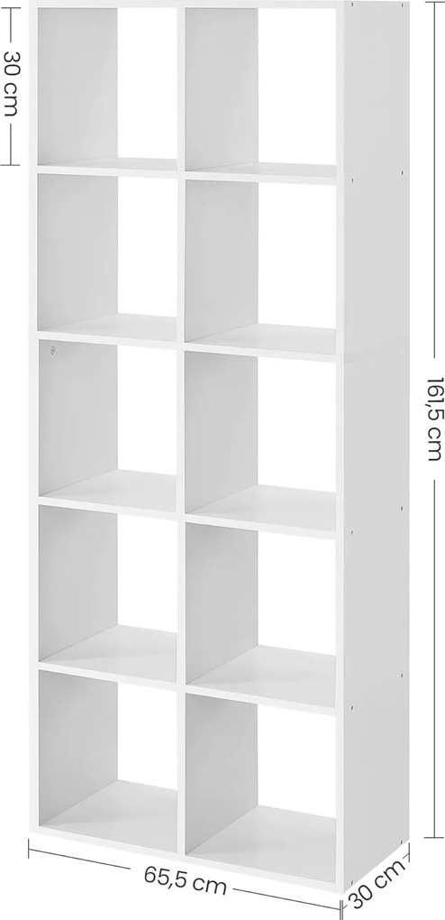 Knihovna Vasagle Broon 65,5 cm bílá