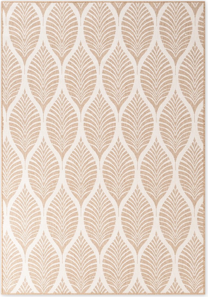 NORTHRUGS, Kusový koberec Duet Liora 106247 Beige/White - na ven i na doma, 200x290, béžová, chodba / předsíň