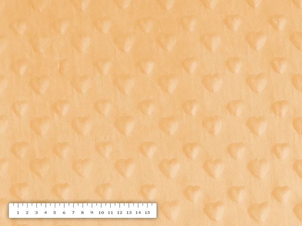 Biante Dětský povlak na polštář Minky 3D srdíčka MKS-007 Světle meruňkový 35 x 45 cm