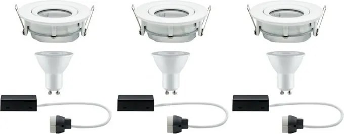 P 92898 Zápustné svítidlo LED Nova IP65 kulaté 7W GU10 bílá 3ks výklopné - PAULMANN