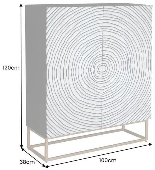 Designová vysoká komoda Talitha 120 cm černá / bílá