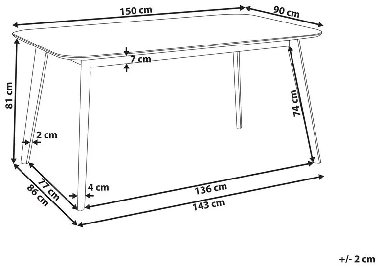 Jídelní stůl 150 x 90 cm tmavé dřevo EPHRATA Beliani