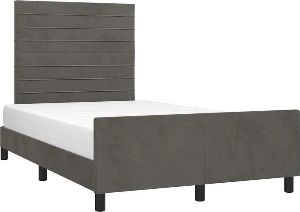 Rám postele bez matrace tmavě šedá 120 x 200 cm samet 3125807