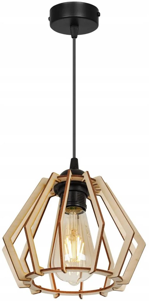 Závěsné svítidlo Timber, 1x dřevěné stínítko