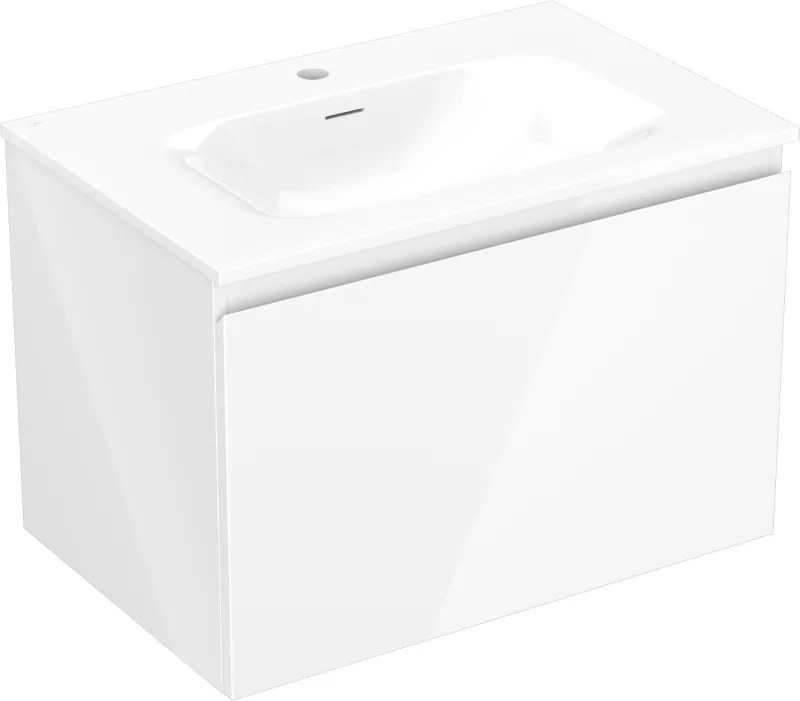 Mexen Orio, koupelnová skříňka 70 cm s umyvadlem Vela, 1 zásuvka, bílá lesklá, 91A10-07047-1-BF00-W23M00