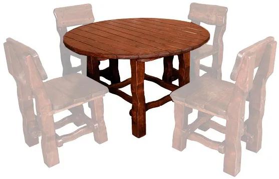 Drewmax MO210 stůl - Zahradní stůl z olšového dřeva, lakovaný pr.120xv.75cm - Rustikal