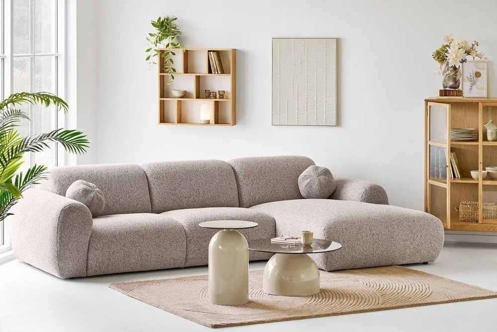 Šedobéžová rohová pohovka (pravý roh/s lenoškou) Clyde – House Nordic