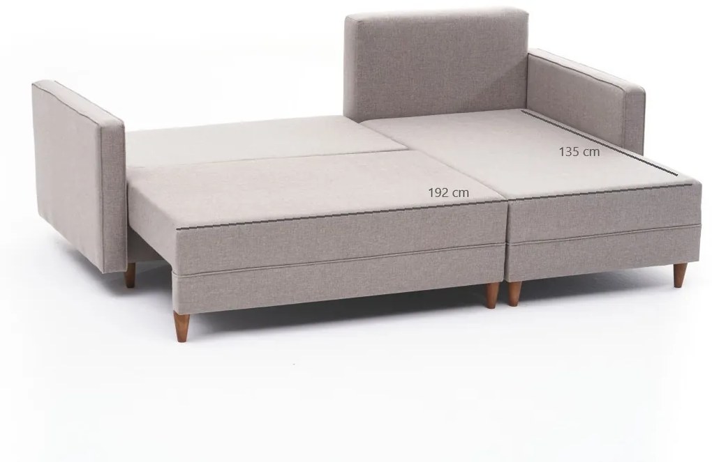 Atelier del Sofa Rohová sedací souprava Aydam Right - Cream, Krémová