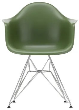 Eames Plastic Armchair DAR chrom lesní zelená bílé na koberec Vitra