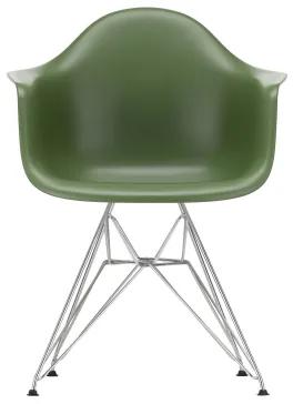 Eames Plastic Armchair DAR chrom lesní zelená černé na tvrdou podlahu Vitra