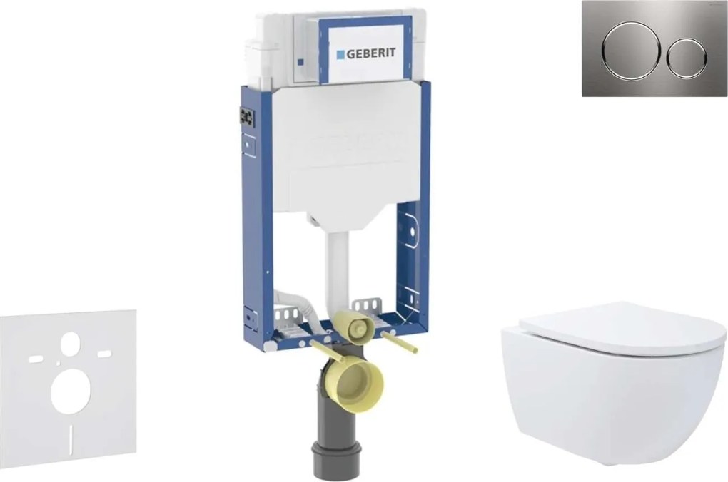 SANITINO - Set předstěnové instalace, klozetu Oudee a sedátka softclose, tlačítko Sigma20, nerez SANI11CA6178