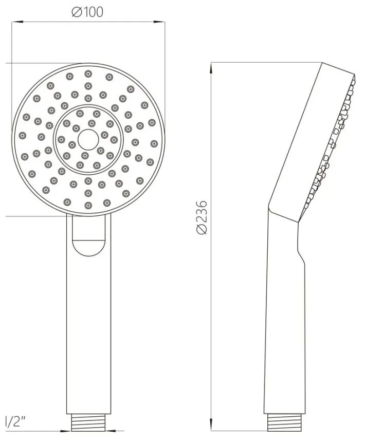 Mereo Mereo, Sprchový set s tyčí, bílá hlavová sprcha a třípolohová ruční sprcha, bílý plast/chróm, CB95001SG1