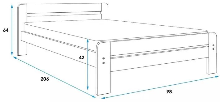 BMS Group Dřevěná postel Dallas bez matrace 200x90 grafit