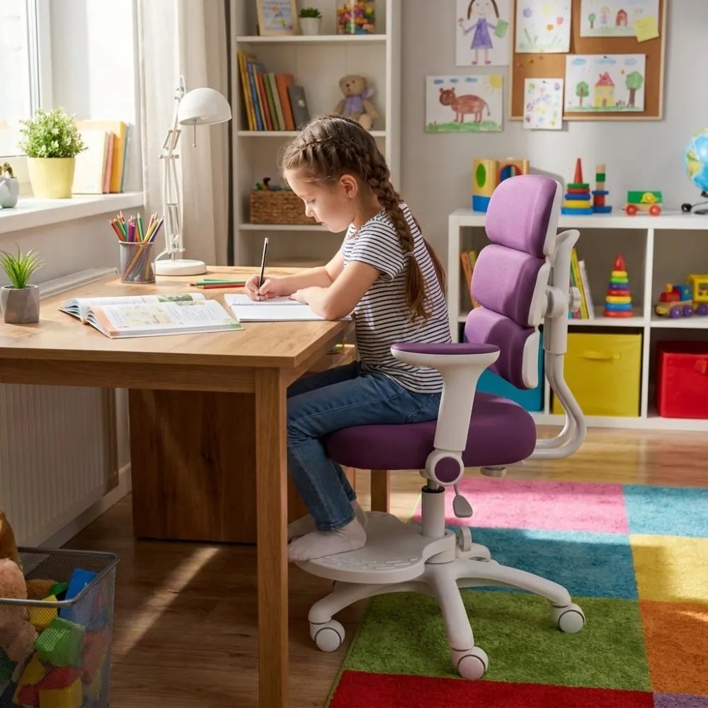 Dětská rostoucí židle Neoseat KIDDY THREE — látka, pratelný potah, fialová