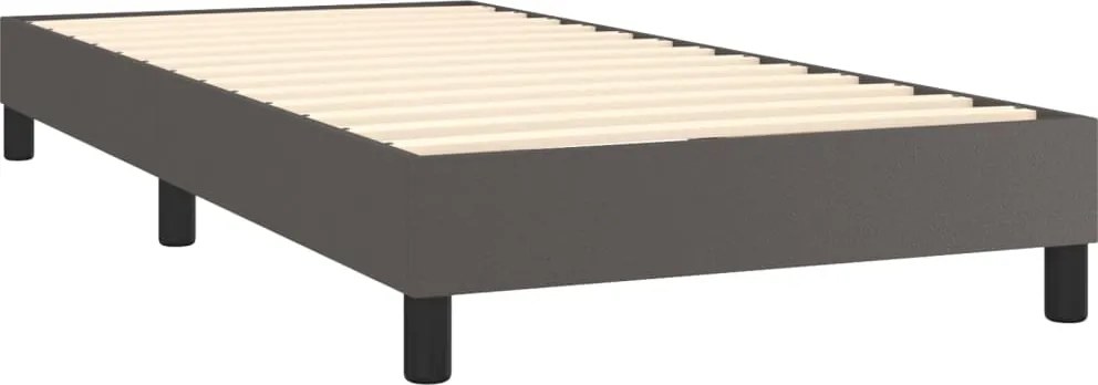 Box spring postel s matrací šedá 90x190 cm umělá kůže 3141099