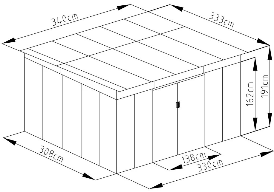 G21 Zahradní domek G21 GRAH 1132 - 340 x 333 cm, hnědý G21-6390098