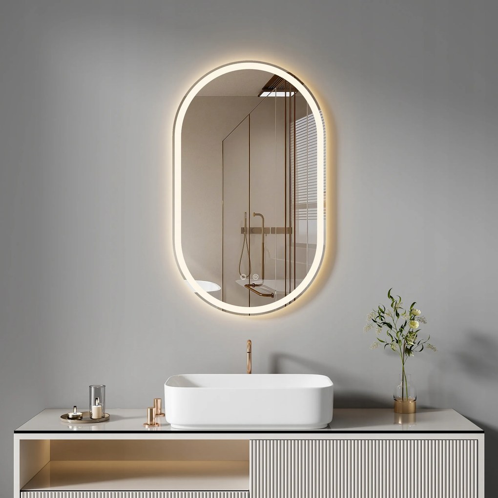 Ekspand LED zrcadlo 45x80cm oválné