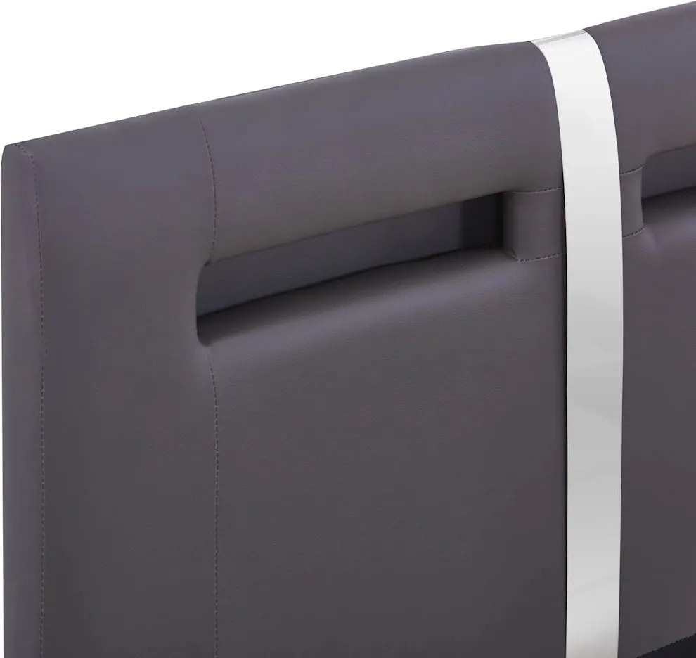 Rám postele s LED šedý umělá kůže 90 x 200 cm 280856