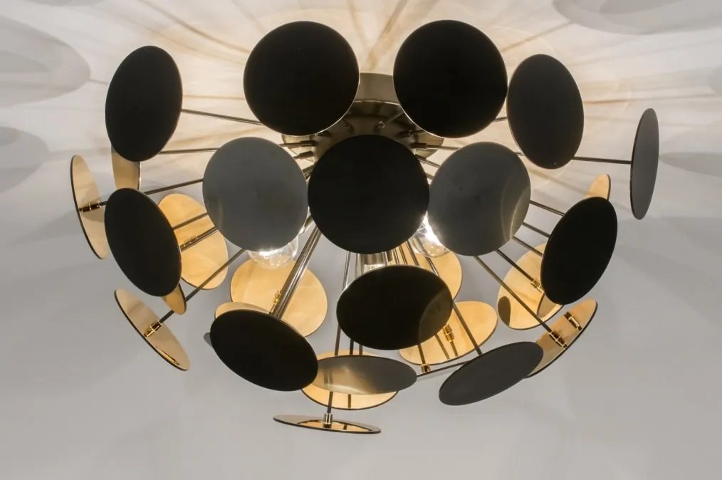 Stropní designové svítidlo do obýváku Toscana Nero and Gold
