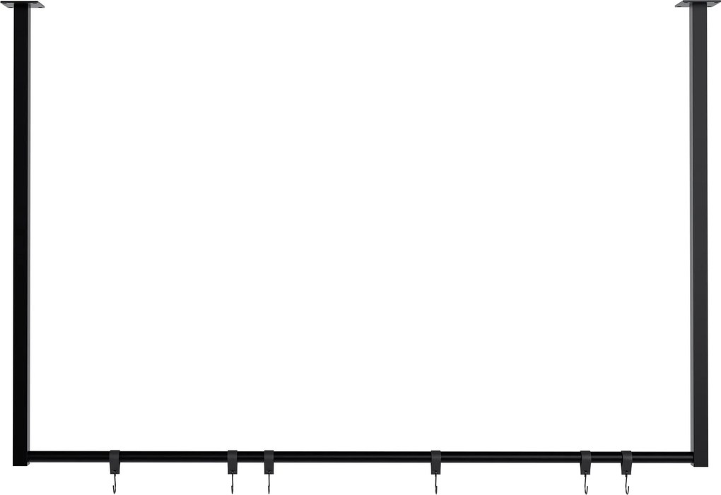 Šatní tyč Fenton 120x80 cm Sada 6 ks – černá