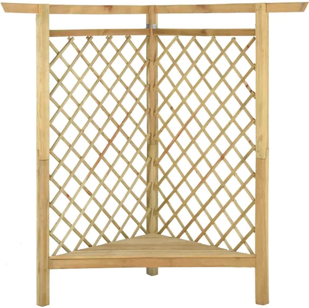 Rohová pergola s lavicí 166 x 81 x 174 cm impregnovaná borovice 318418