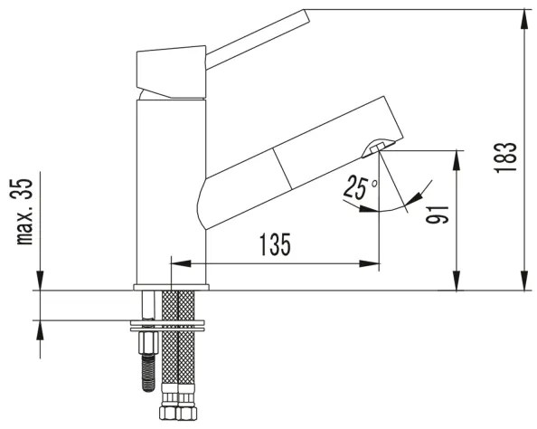 Sapho - Umyvadlová baterie SOLITER 18,3 cm lesklý chrom