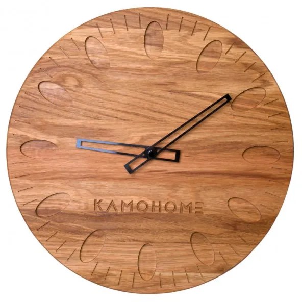Kamohome Dřevěné nástěnné hodiny URSA Průměr hodin: 40 cm, Materiál: Ořech evropský