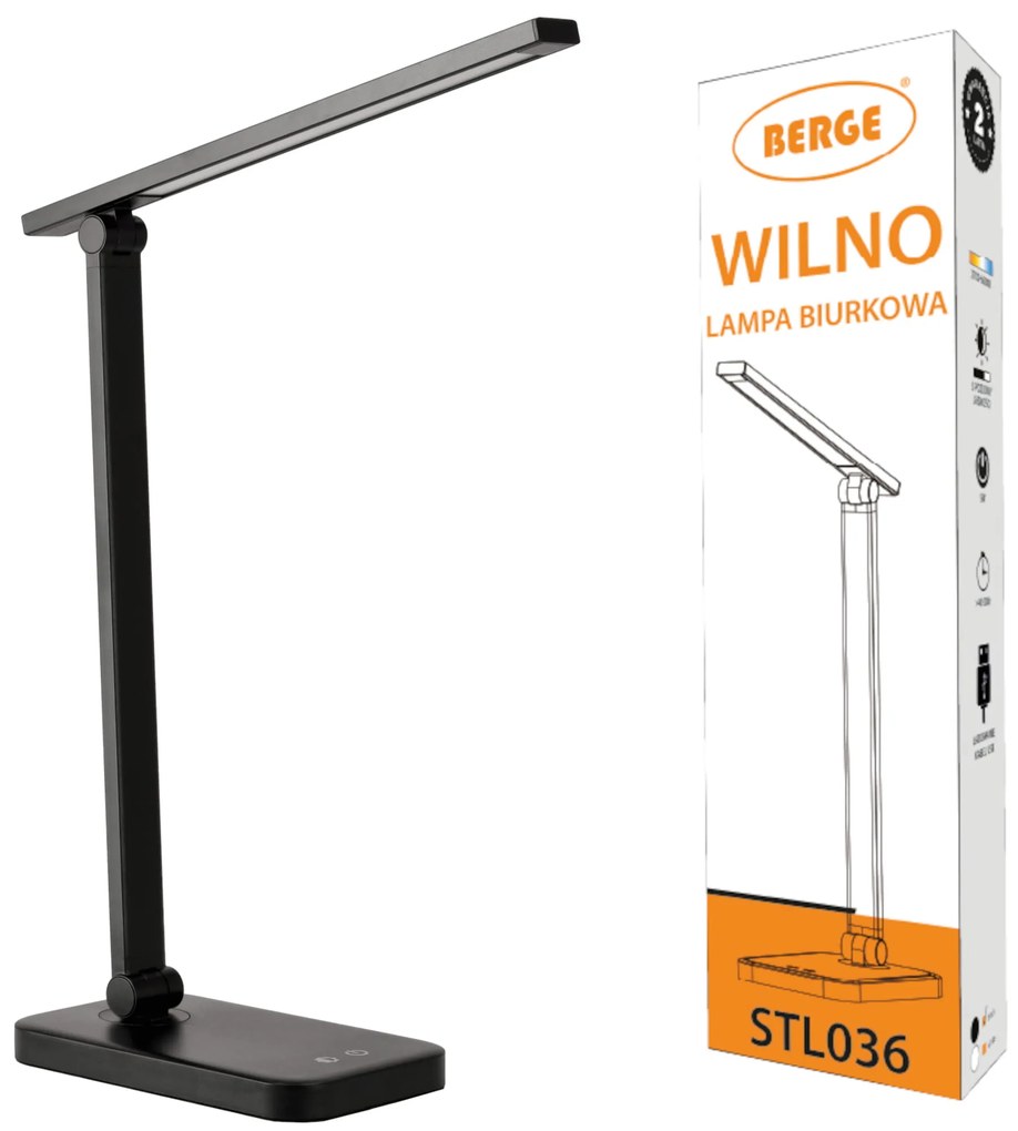 BERGE Stolní LED lampa 5W WILNO černá