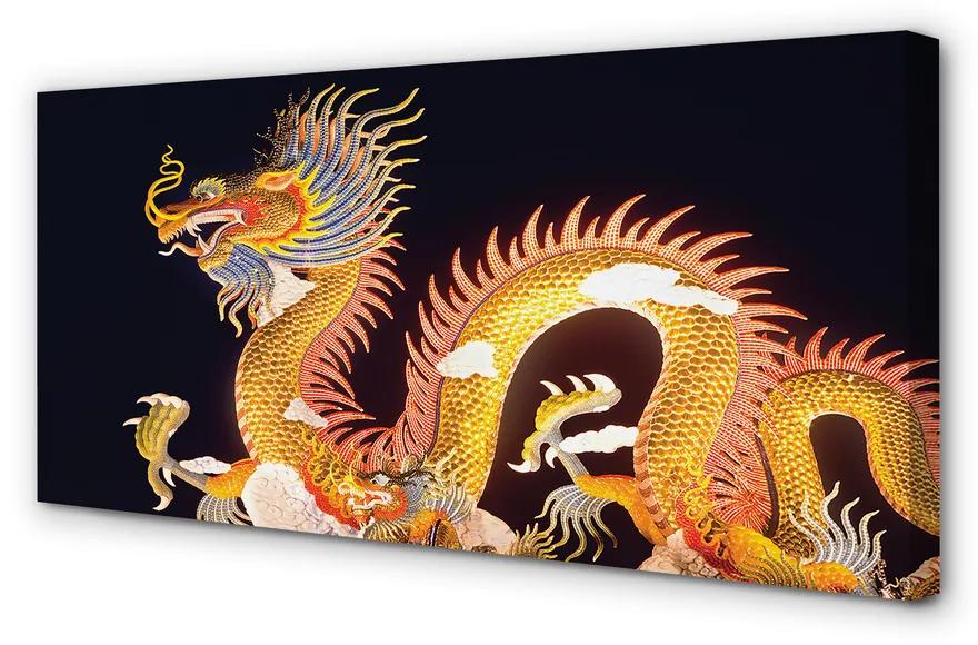 Obrazy na plátně Golden Japanese Dragon 100x50 cm