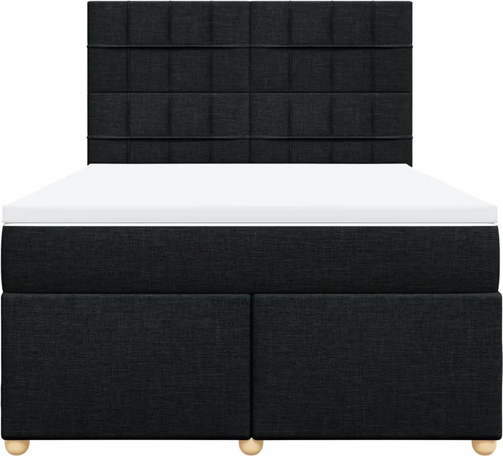 Box spring postel s matrací černá 160x200 cm textil 3291333