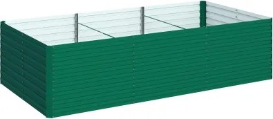 Outsunny obdélníkový pozinkovaný vyvýšený záhon pro venkovní použití - otevřené dno - 240 x 120 x 60 cm, zelený