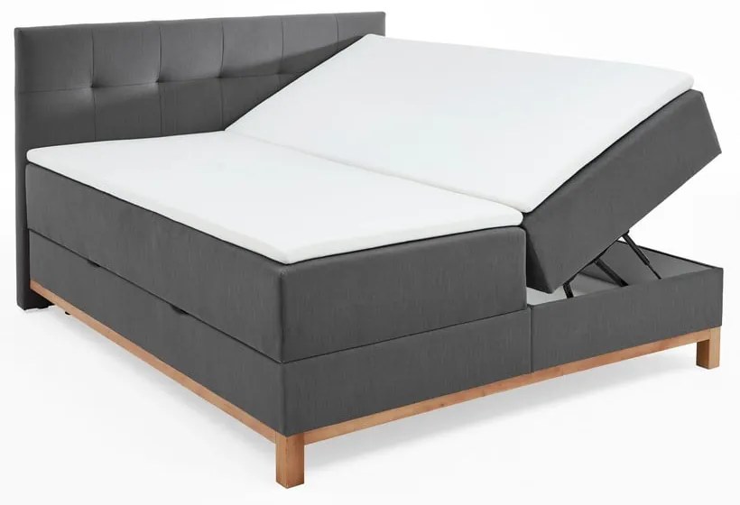 Tmavě šedá boxspring postel s úložným prostorem 180x200 cm Catania - Meise Möbel