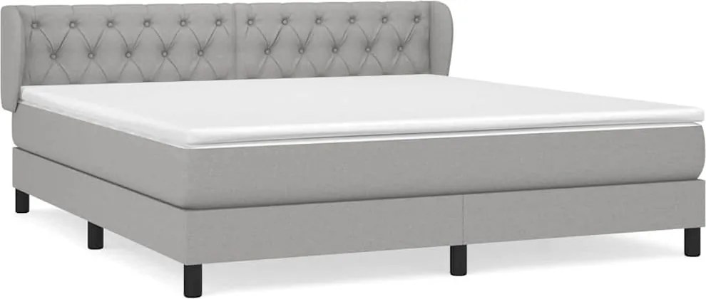 Box spring postel s matrací světle šedá 160 x 200 cm textil 3126493