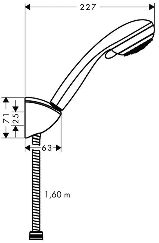Hansgrohe Crometta 85, sprchový set Vario s držákem, hadice 1600 mm, chromová, HAN-27559000