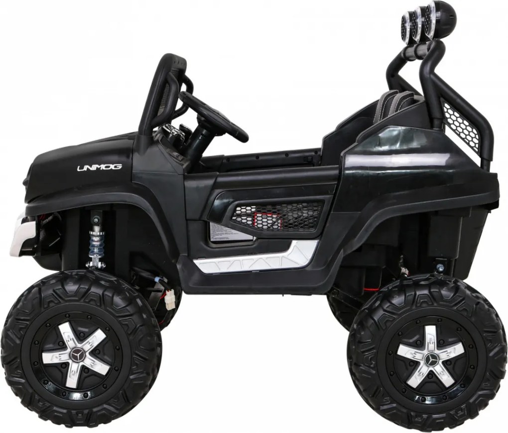 Ramiz Mercedes Benz Unimog elektrické autíčko pro děti černé + terénní pohon 4x4