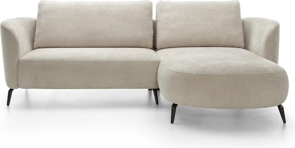 Rozkládací sedací souprava do L ANCONA, 260 cm, s úložným prostorem Roh pohovky: Pravý roh, Barva látky: Ledově bílá (Flow 15)